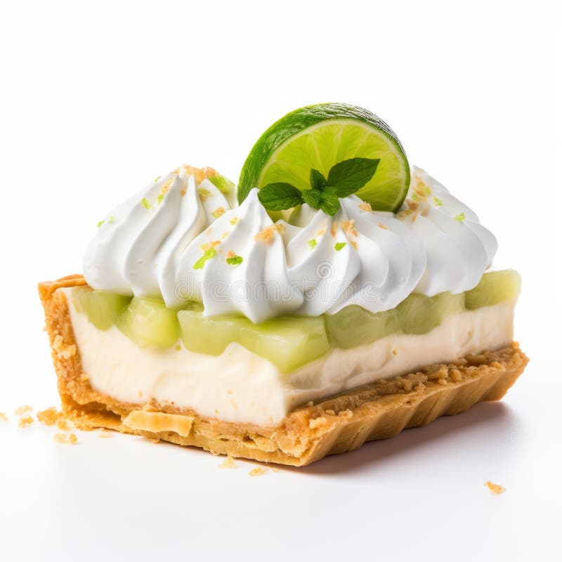Delicate Key Lime Pie Slice with Exotic Flair and High-key Lighting ...