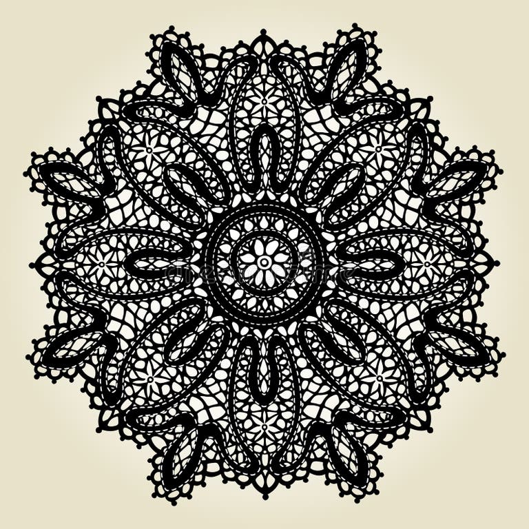 Delicate Lace Doily Pattern Stock Illustration - Illustration of leaf ...