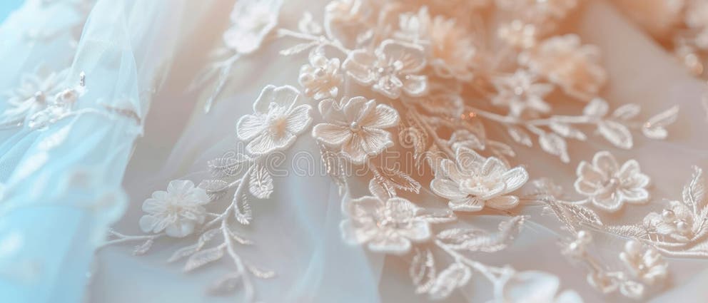 Delicate Lace Pattern, Close-up Elegant and Serene Texture Stock Image ...