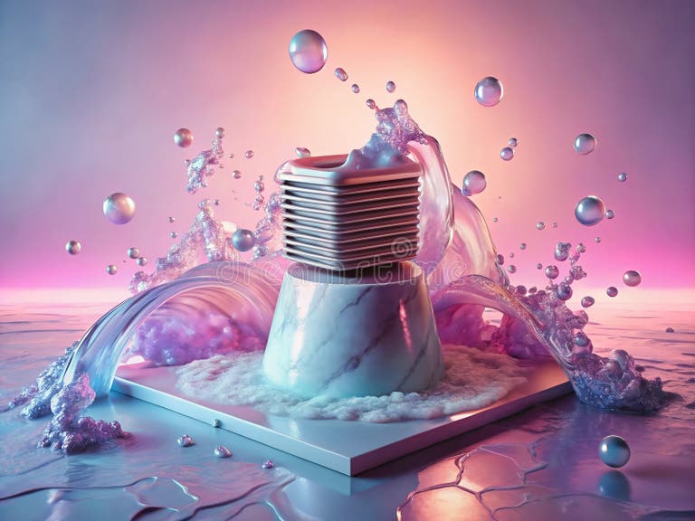 Delicate Lavender Bokeh a Stunning 3D Water Splash with Floating ...