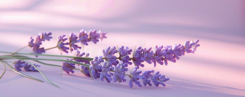 A Delicate Lavender Sprig on a Pastel Lavender Background, with Soft ...