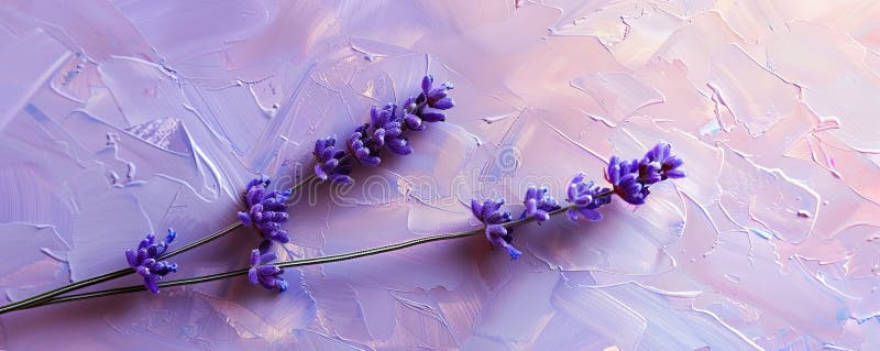 A Delicate Lavender Sprig on a Pastel Lavender Background, with Soft ...