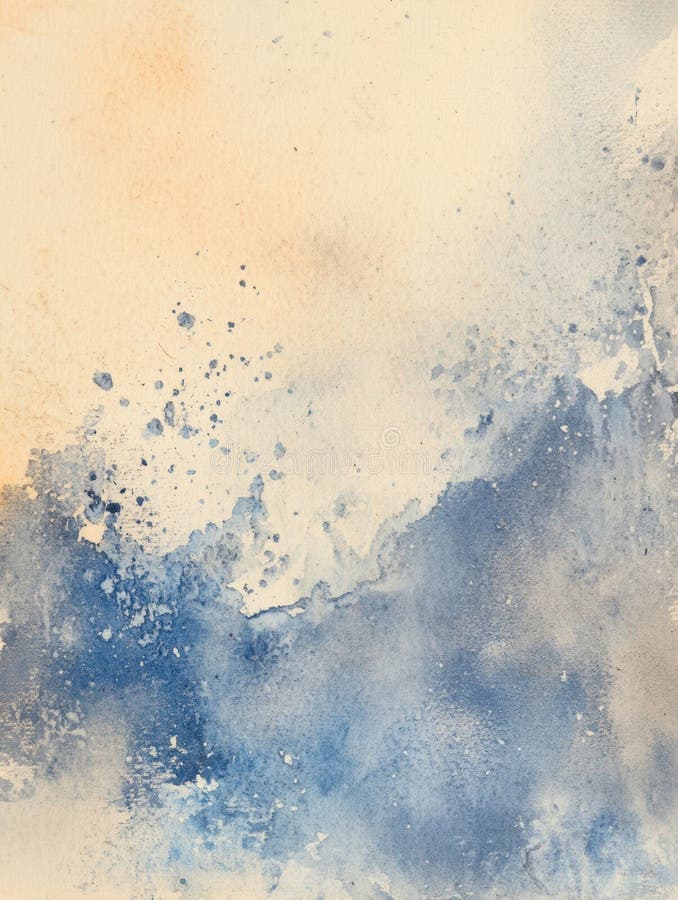 Delicate Layers of Blue and Gold Watercolor Blend Seamlessly, Forming a ...
