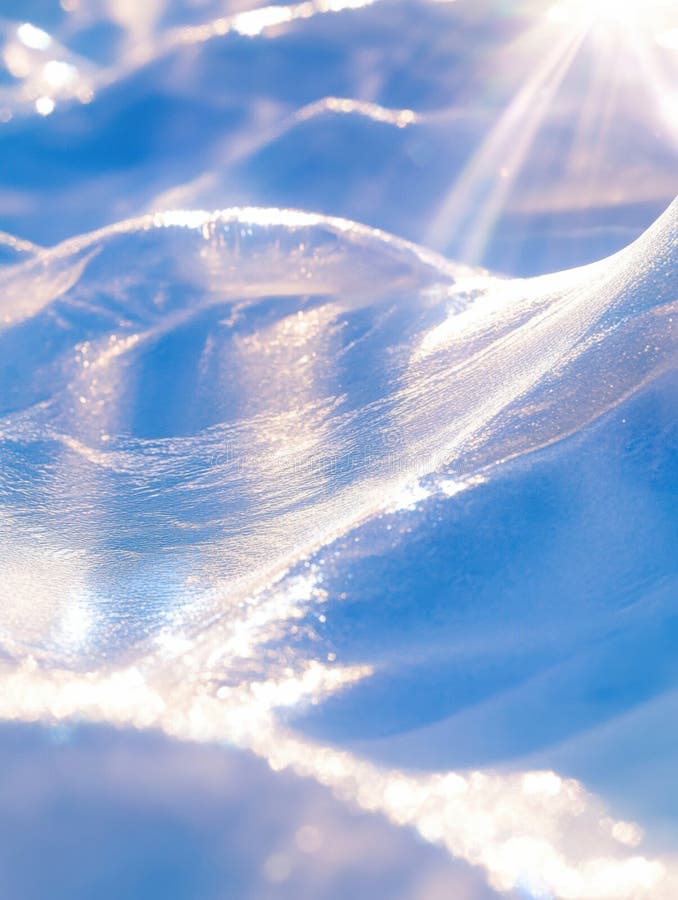Delicate Layers of Snow Sparkle Under Bright Sunlight, Creating a ...