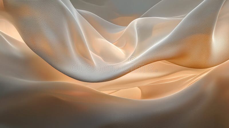 Soft, Flowing Fabric Illuminated by Gentle Light Creating an Ethereal ...