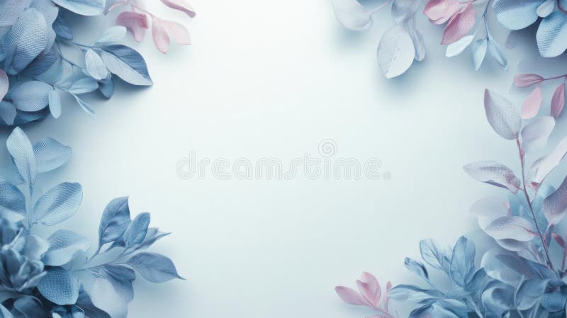 Delicate Leaf Border Pastel Background Soft Bloom Concept Floral ...