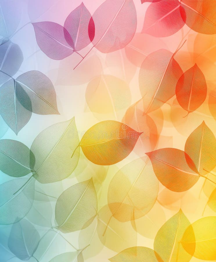 Colorful Leaf Gradient Wallpaper with Soft Pastel Tones Stock ...