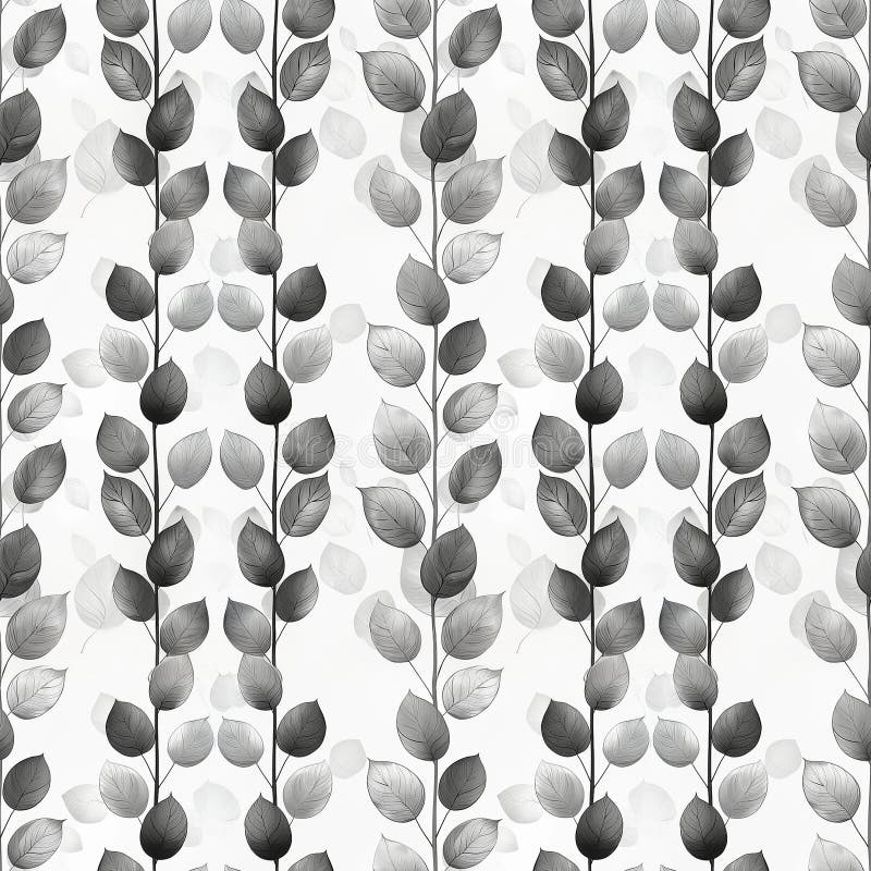 Elegant Black and White Leaf Pattern Enhancing Modern Design Aesthetics ...