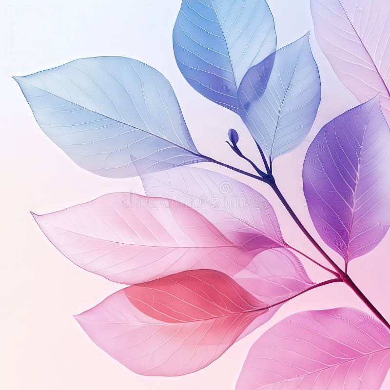 Soft Gradient Leaf Wallpaper with Pastel Colors on a Light Background ...