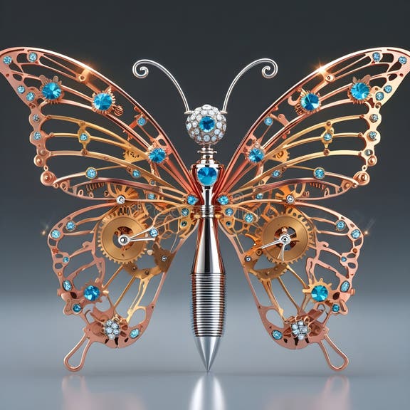 A Mechanical Butterfly with Intricate Clockwork Wings.AI Generated ...