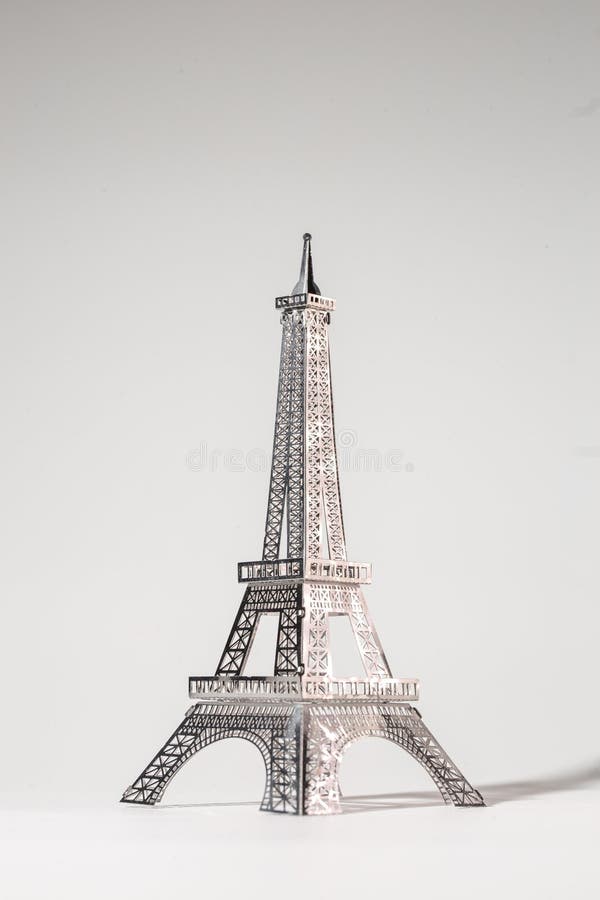 Delicate Metal Eiffel Tower Model on White Background Stock Photo ...