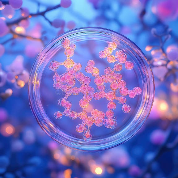 Delicate Molecular Structure on a Glowing Background Stock Image ...