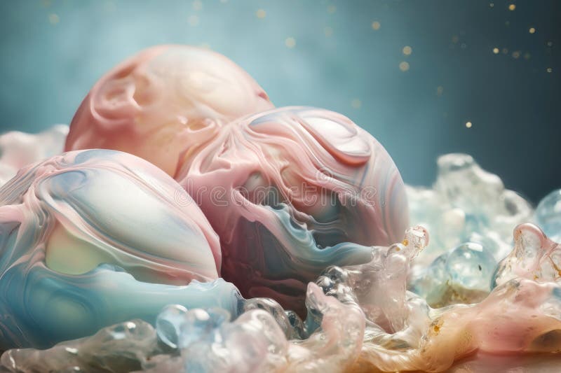 Delicate Molten Matt Transparent Translucent Soap Bubbles. AI Generated ...