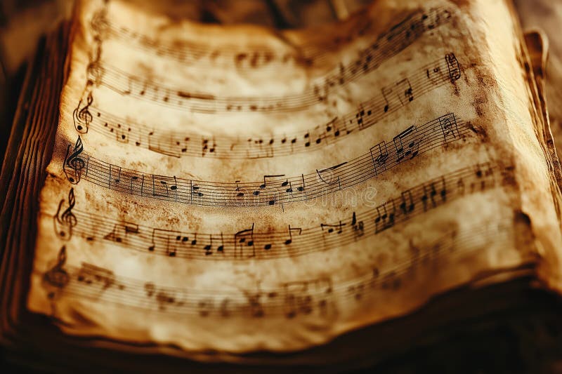 Handwritten Musical Notes Rise from Parchment, Creating an Ethereal ...