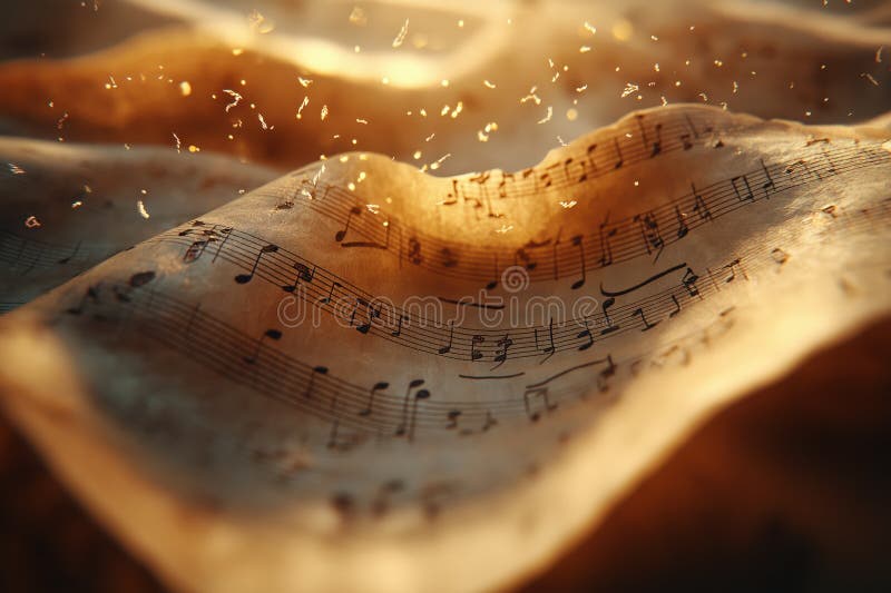 Handwritten Musical Notes Rise from Parchment, Creating an Ethereal ...