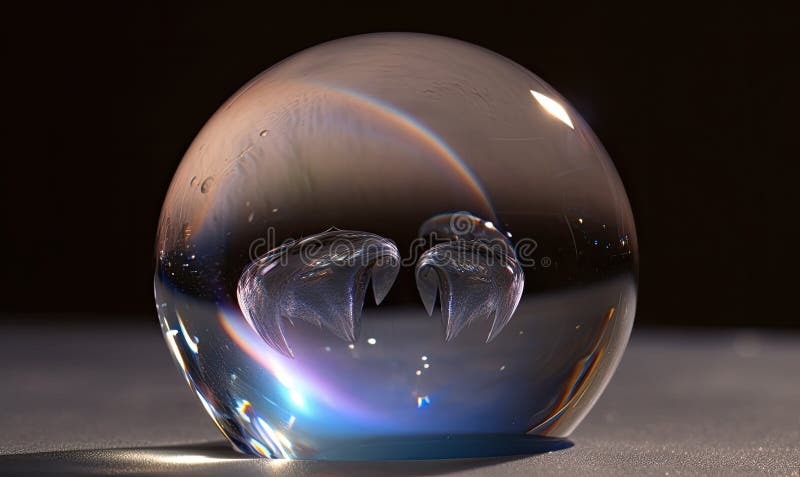 A Delicate Object Enclosed in Transparent Glass Bubble Creating Using ...