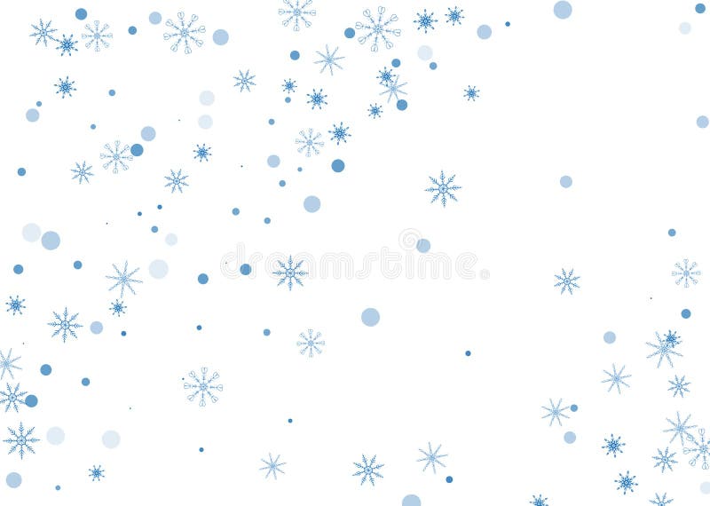 Snowflakes. Snow, Snowfall. Falling Scattered Blue Snowflakes on a ...