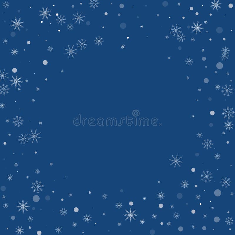 Delicate Openwork White Snowflakes. Snow, Snowfall. Falling Scattered ...