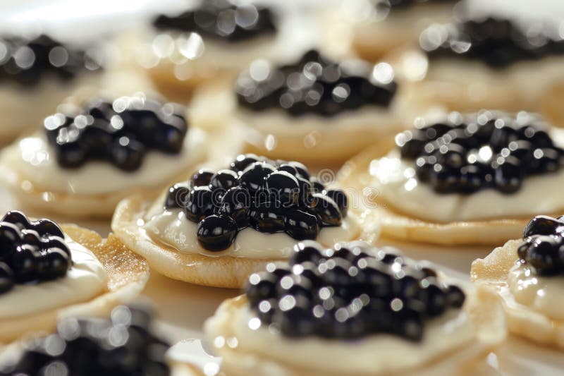 Delicate Paddlefish Caviar on Blini Stock Illustration - Illustration ...