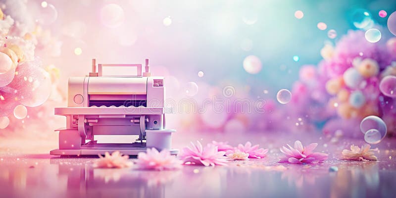 Delicate Paper Texture Machine Portrait a Soft Pink Lavender Splash of ...