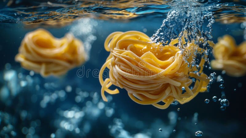 Delicate Pasta Nests Gracefully Float Waters Surface Creating ...