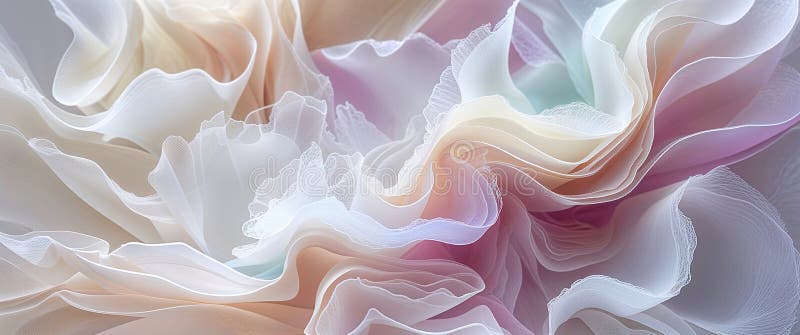 Delicate Pastel Colors Intertwine in Soft Waves, Forming a Minimalist ...