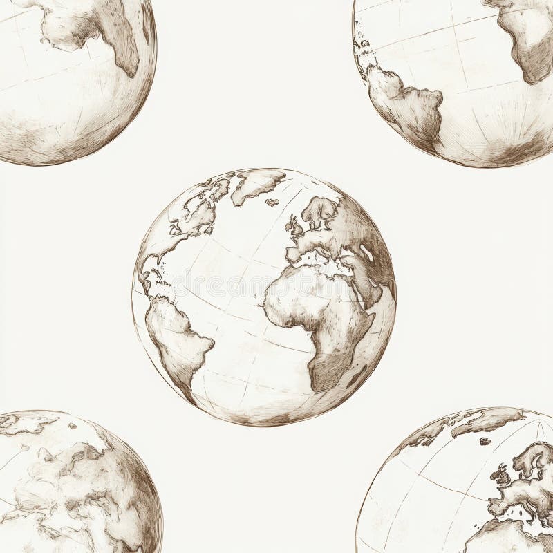 Delicate Pastel Earth Globes Pattern for Modern Decor and Design ...