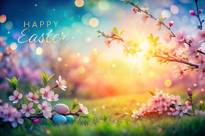 Delicate Pastel Easter Background with SpringThemed Text Overlay a ...