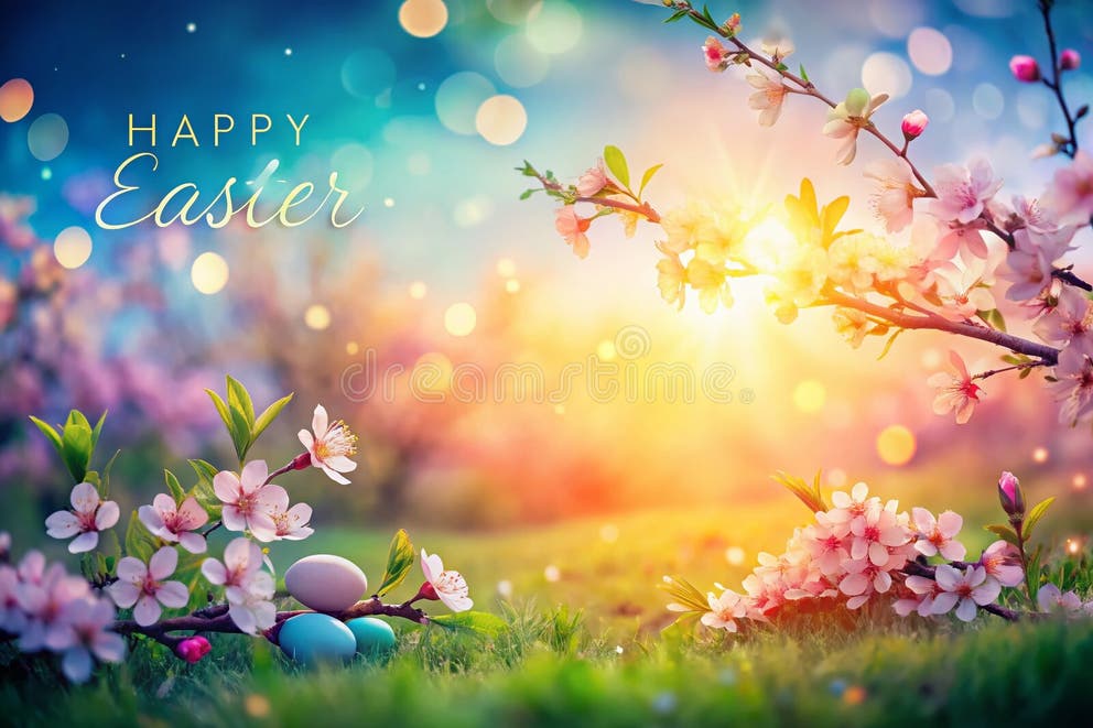 Delicate Pastel Easter Background with SpringThemed Text Overlay a ...