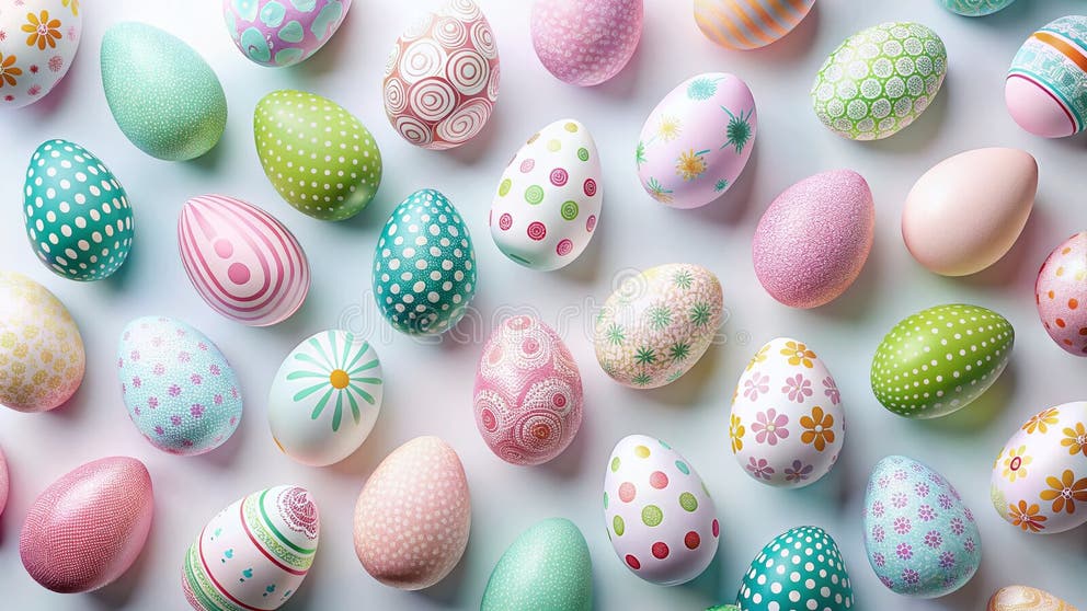 Delicate Pastel Easter Egg Pattern Background a Springtime Celebration ...
