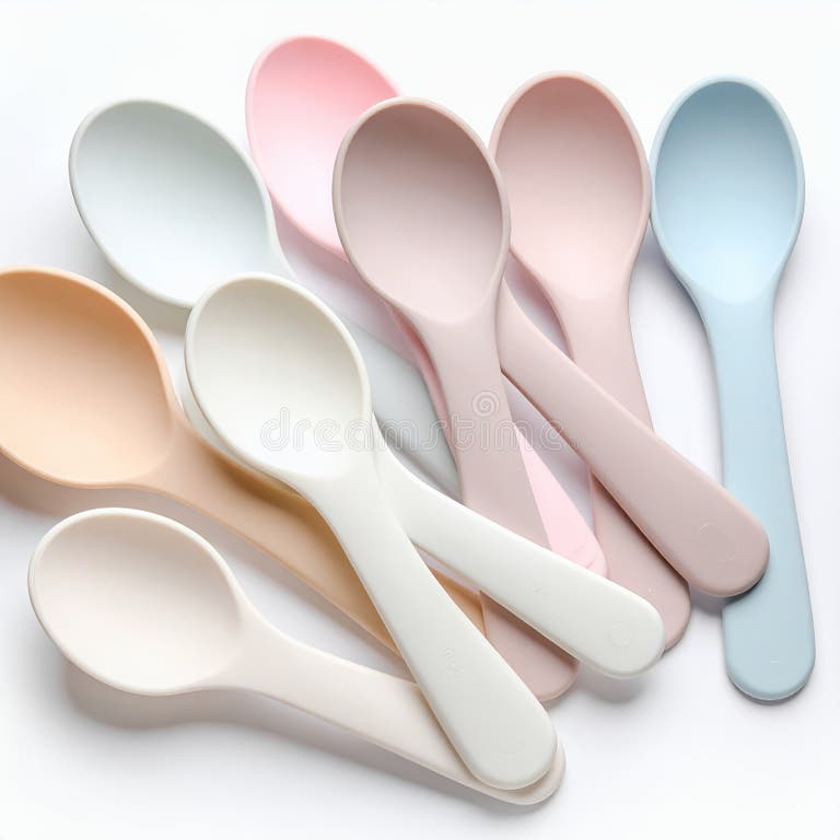 Delicate Pastel Spoons Composition, Suggesting Minimalistic Kitchenware ...