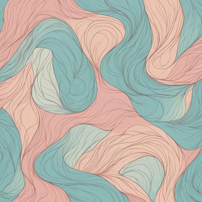 Delicate Continuous Line Pattern with Smooth Color Blends Stock ...