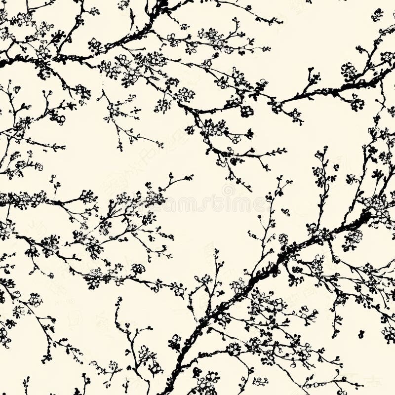 A Delicate Pattern of Intertwining Branches and Blossoms, Captured in ...