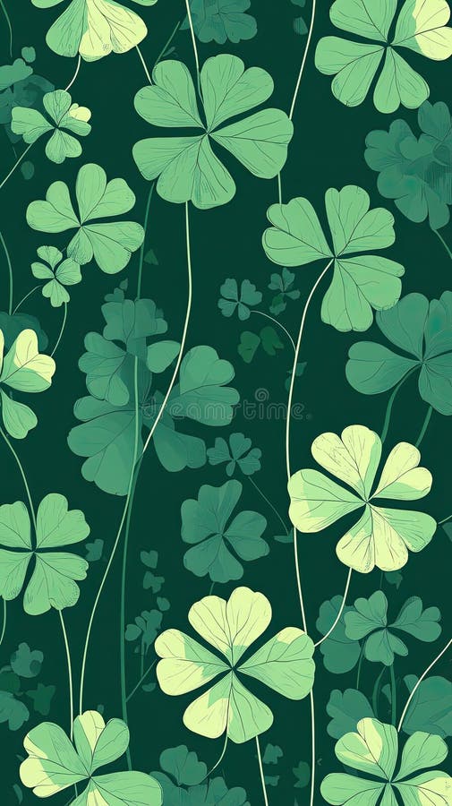 Delicate Pattern of Three Leaf Clovers Creates a Serene Background of ...