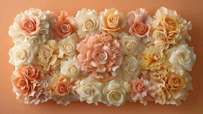 Delicate Peach and Cream Roses. Template for Cover, Greeting and ...