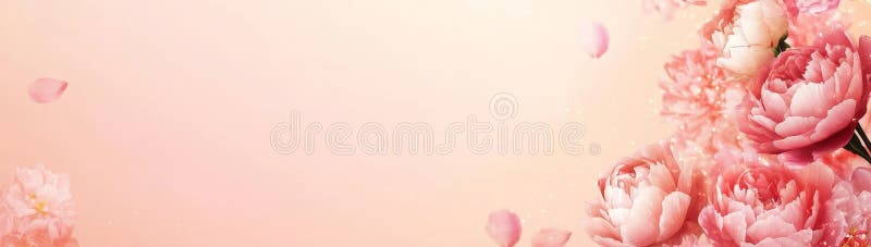 Delicate Peonies Gracefully Embellish a Soft Peach Pink Background ...