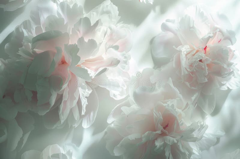 Delicate Peony Flowers in Soft Lighting with Gentle Petals Stock Photo ...