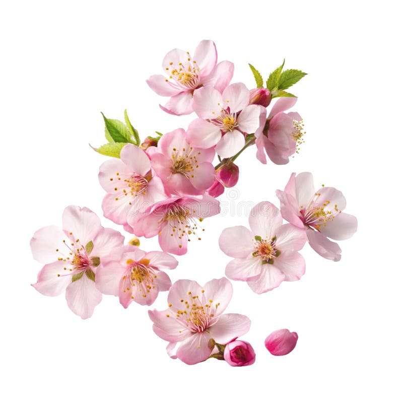 Delicate Pink Blossoms Falling Petals Spring Flowers Stock Illustration ...