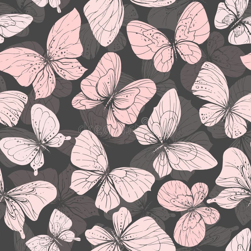 Delicate Pink Butterflies Flying with Wings in the Form of Inversion of ...