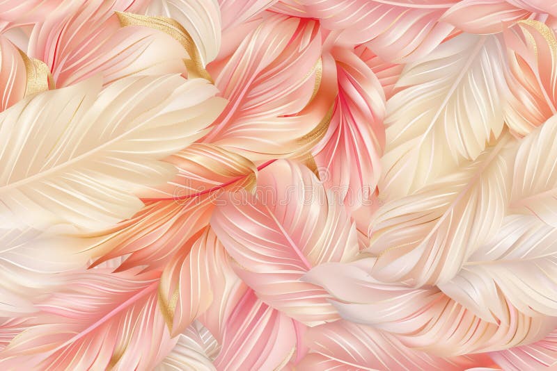 Delicate Pink and Cream Colored Feathers with Soft Edges Stock ...