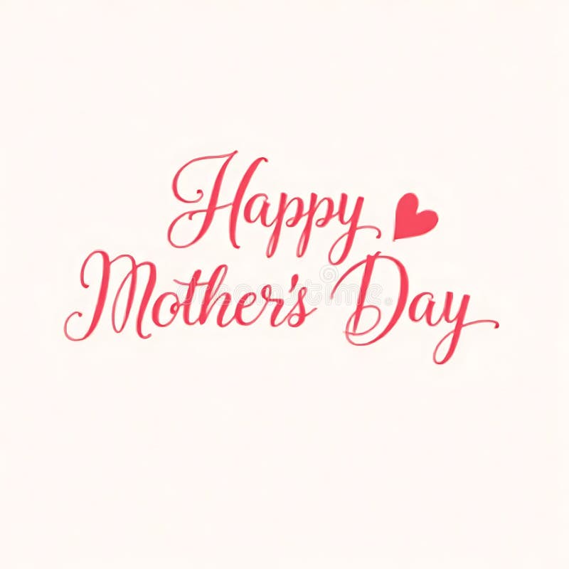 Delicate Pink Cursive "Happy Mother S Day" Message Design Stock ...