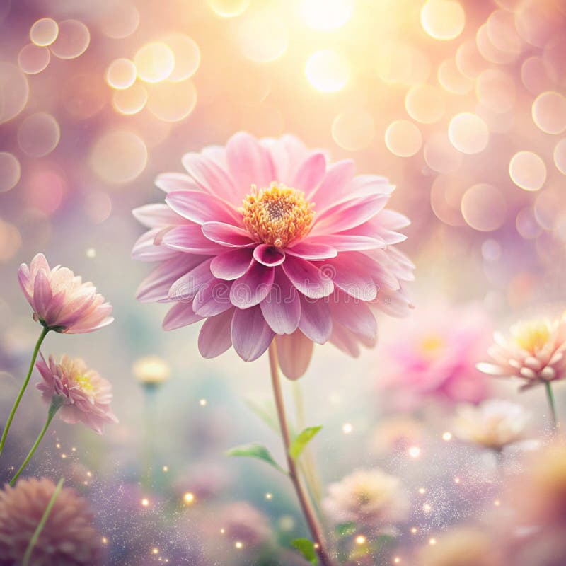 Delicate Pink Flower in a Dreamy Garden Setting Stock Photo - Image of ...
