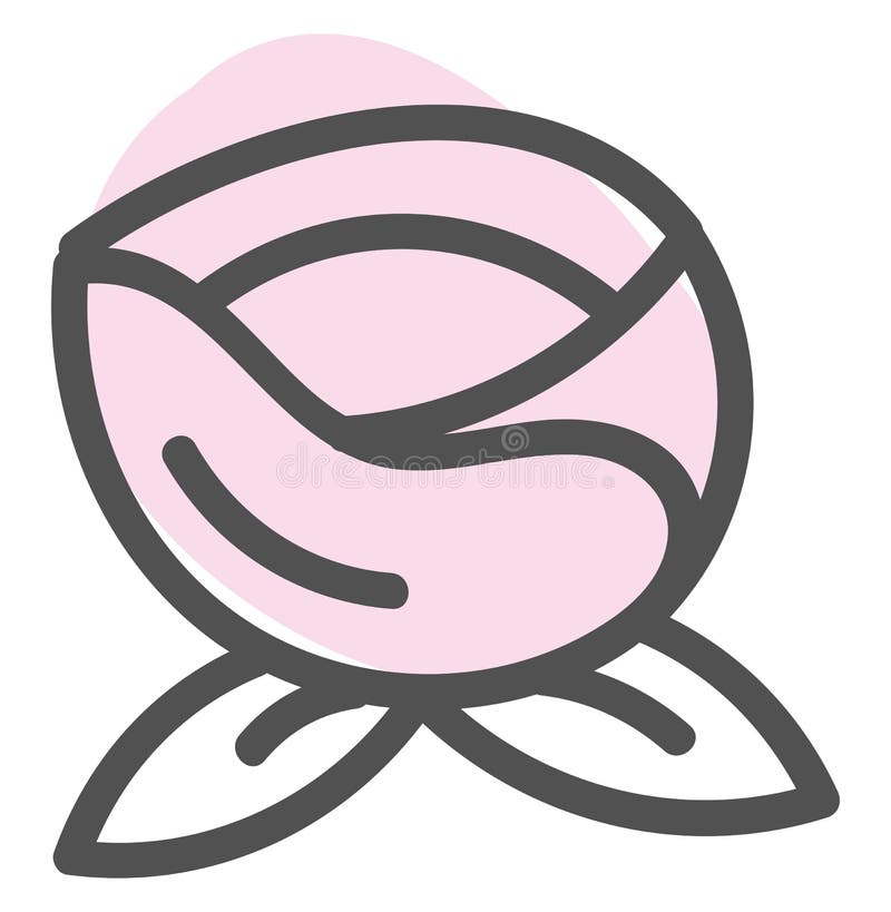Delicate pink flower, icon stock vector. Illustration of celebration ...