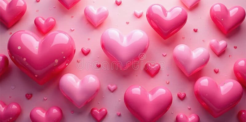 Delicate Pink Heart Shapes Repeating Seamlessly , Invitation, Soft ...