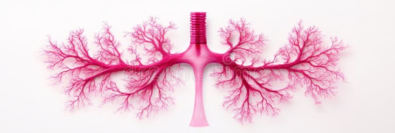 Delicate Pink Lung Illustration a Stylized Representation of the ...