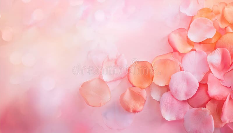 Delicate Pink Rose Petals Floating on Romantic Background Stock ...