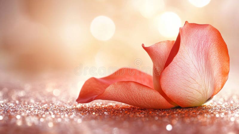 Delicate Pink Rose Petals on Glittering Surface Stock Illustration ...