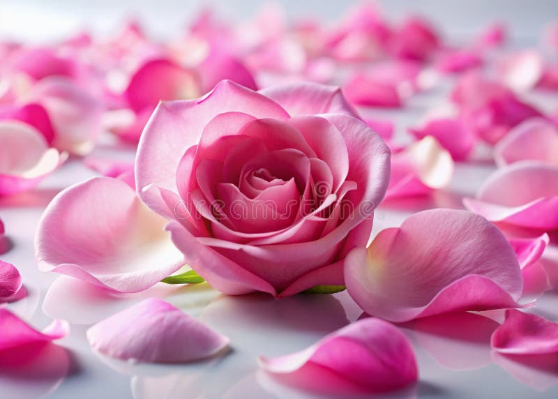 Delicate Pink Rose Petals on a Pristine White Background a Stunning ...