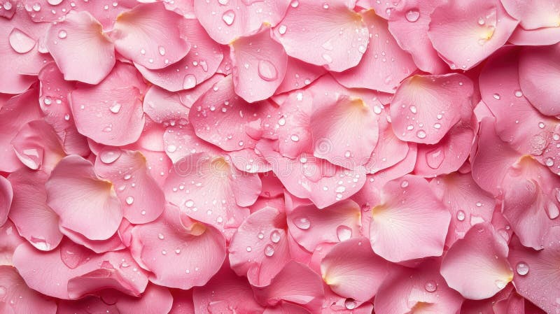 Delicate Pink Rose Petals with Water Droplets on the Surface Stock ...