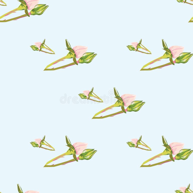 Delicate pink rosebud stock vector. Illustration of stem - 42603514